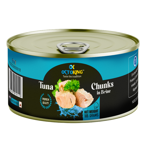 White Meat Tuna Chunks in Water 185gm - Octoking - Taste the Tradition