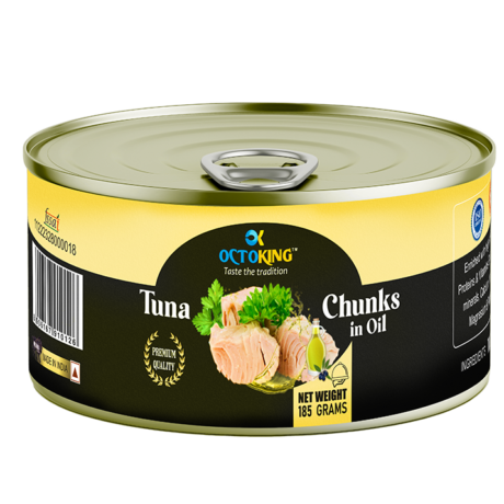 Tuna Chunks in Olive Oil 185gm - Octoking - Taste the Tradition